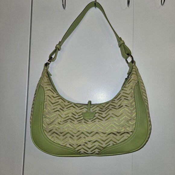 Via Spiga | Bags | Via Spiga Bag Lime Green With Leather Trim Jacquard ...
